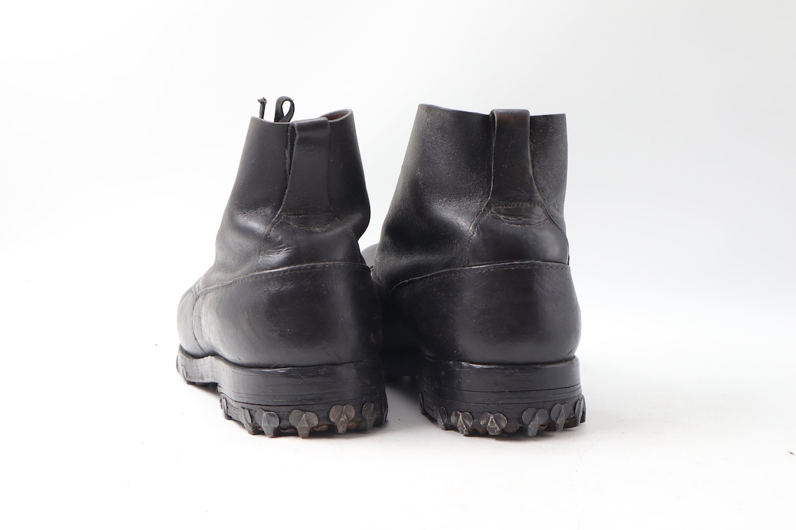 Vintage Swiss WWII Leather Mountain Boots Tricouni Hobnail 1940s FREE ...