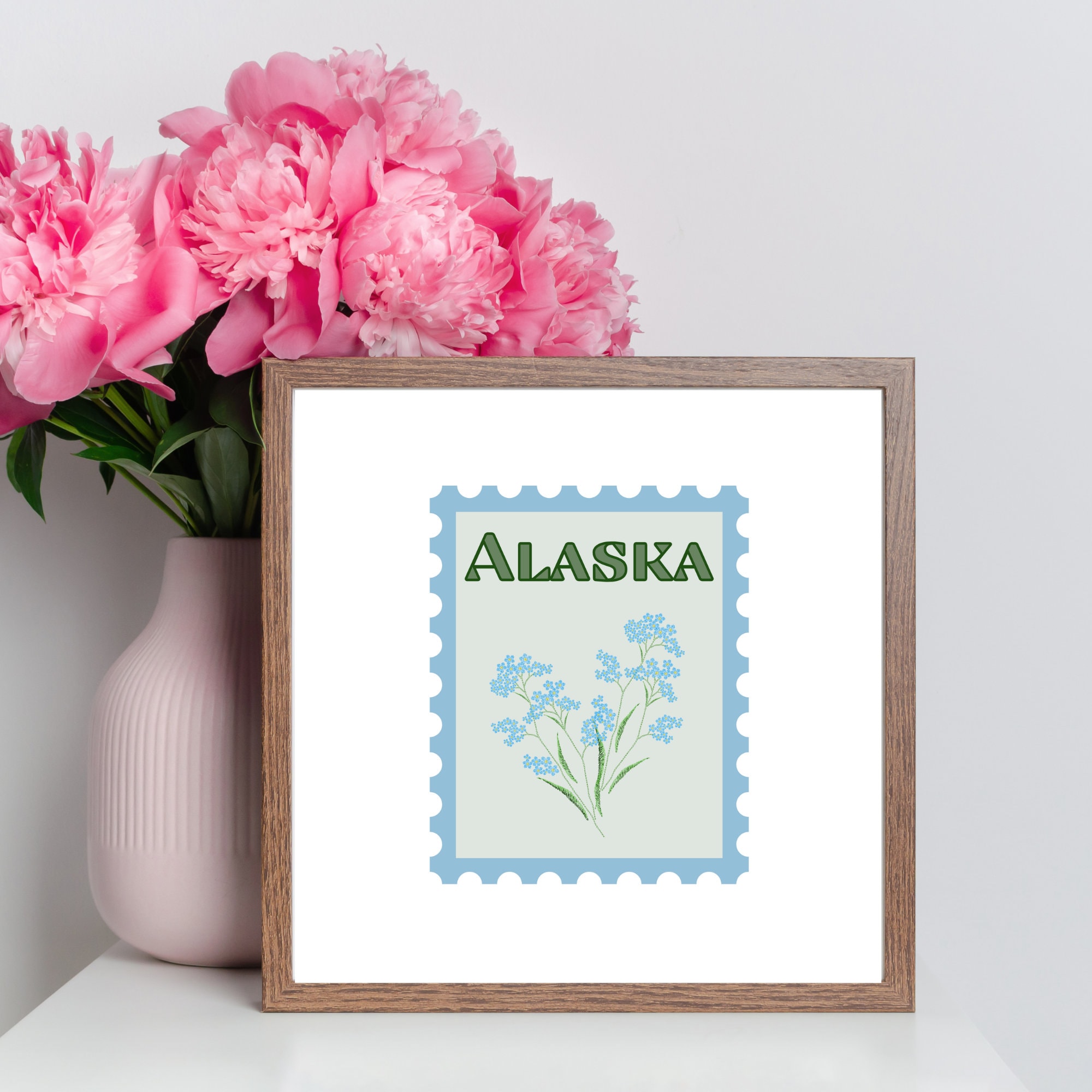 Alaska Alpine Forget-me-not Stamp Digital Download - Etsy