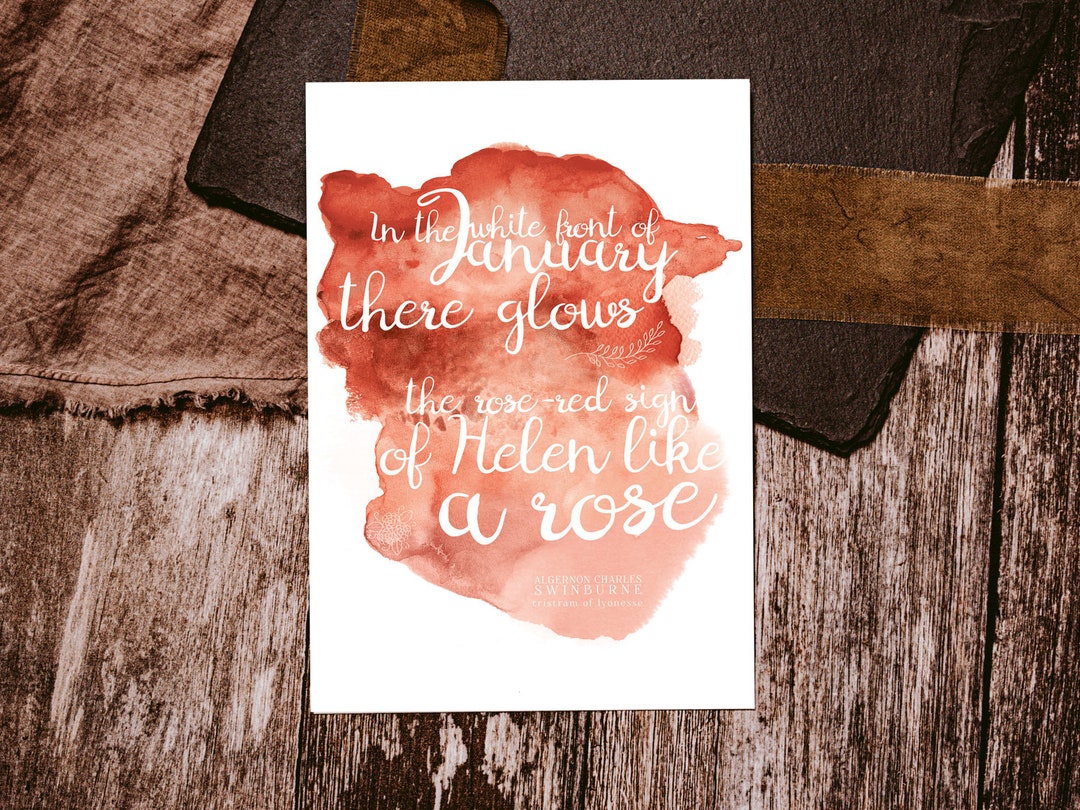January Birthstone Bookish Quote Wall Art Print - Etsy