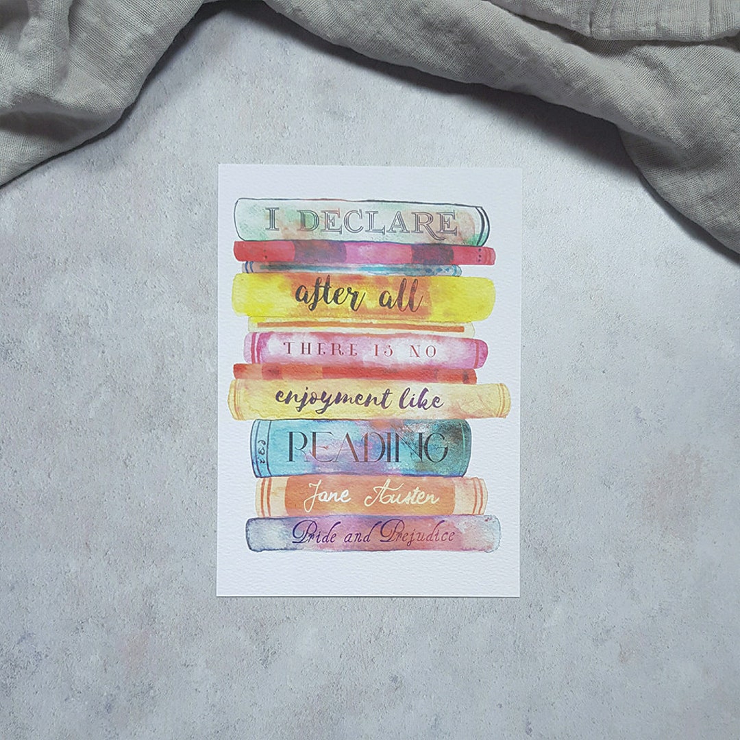 Jane Austen 'pride and Prejudice' Literary Quote Wall Art Print for ...