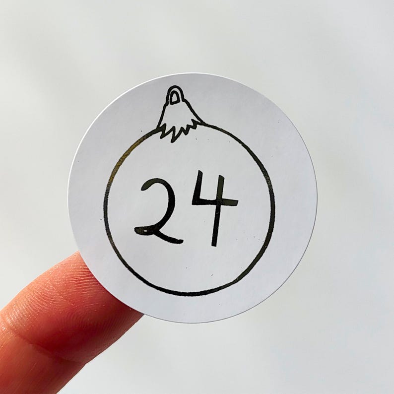 Pegatinas con números y bolas para el calendario de Adviento de Navidad ...