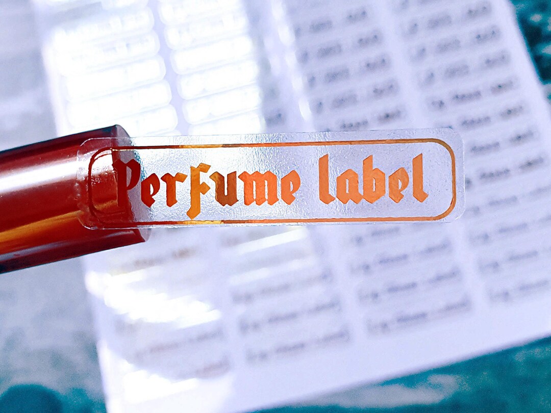 Clear Foil Perfume Bottle Sample Labels Gloss Transparent Packaging ...