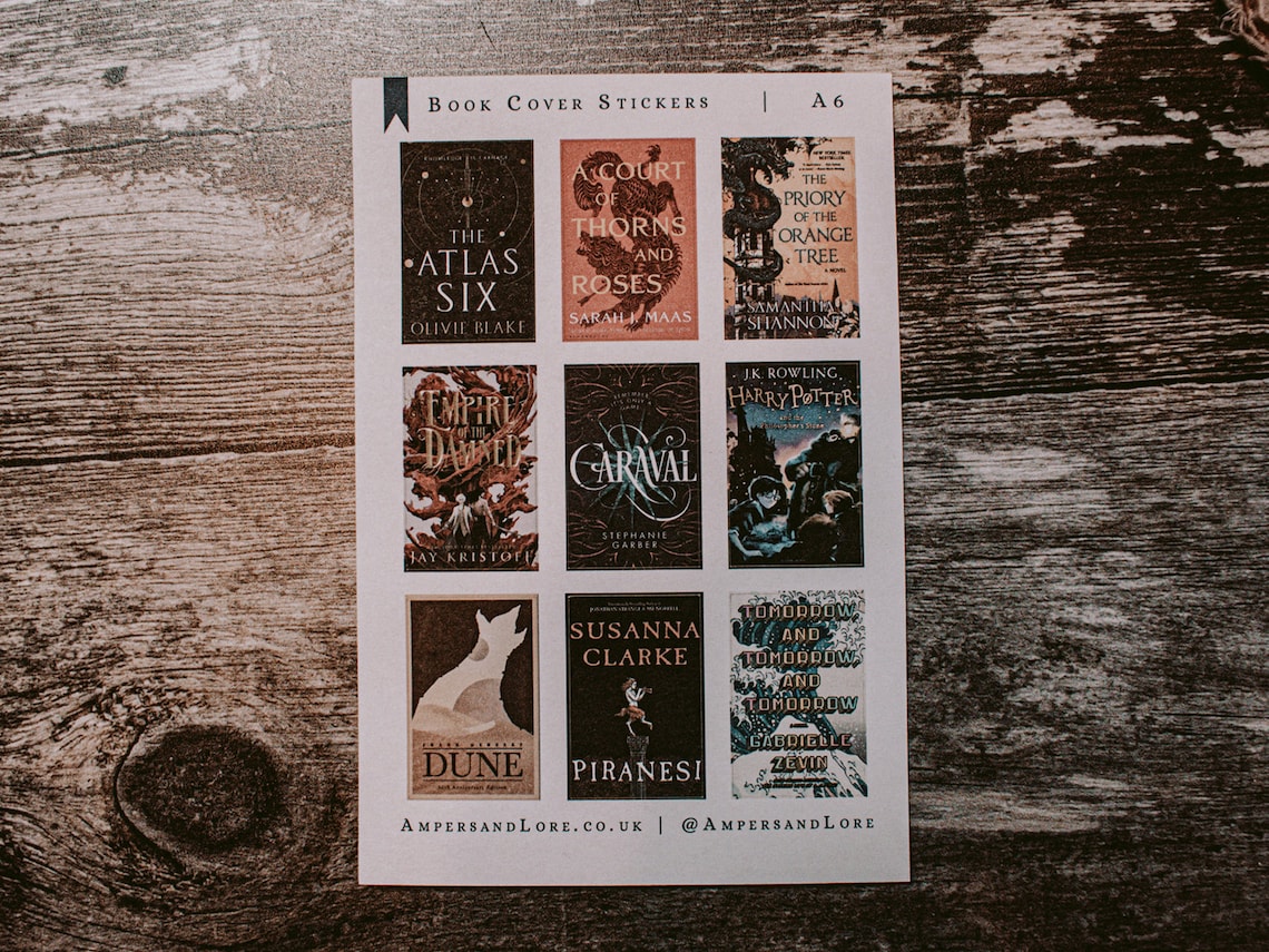 Custom Book Cover Stickers - Reading Journal Supplies - Personalized ...