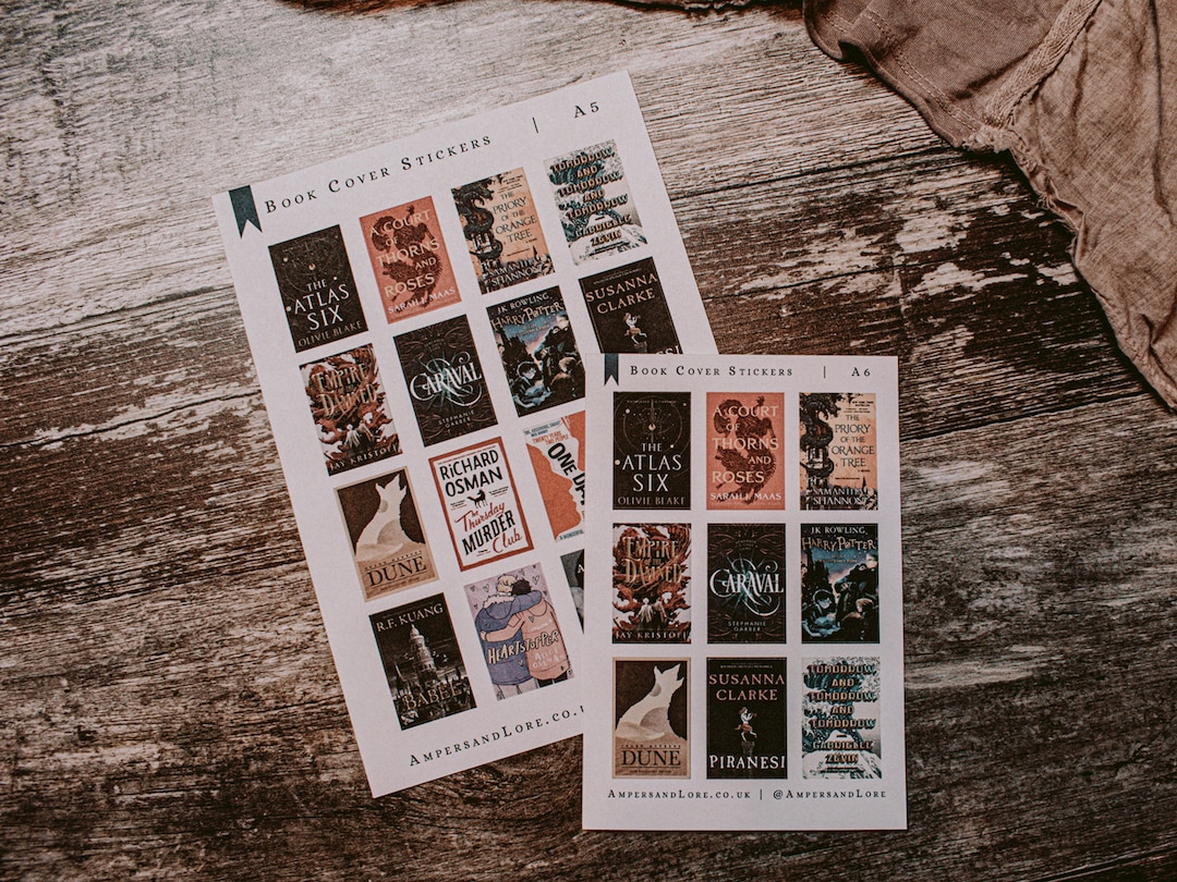 Custom Book Cover Stickers - Reading Journal Supplies - Personalized ...