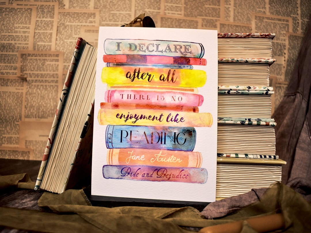 Pride and Prejudice Book Quote Wall Art Print Jane Austen - Etsy