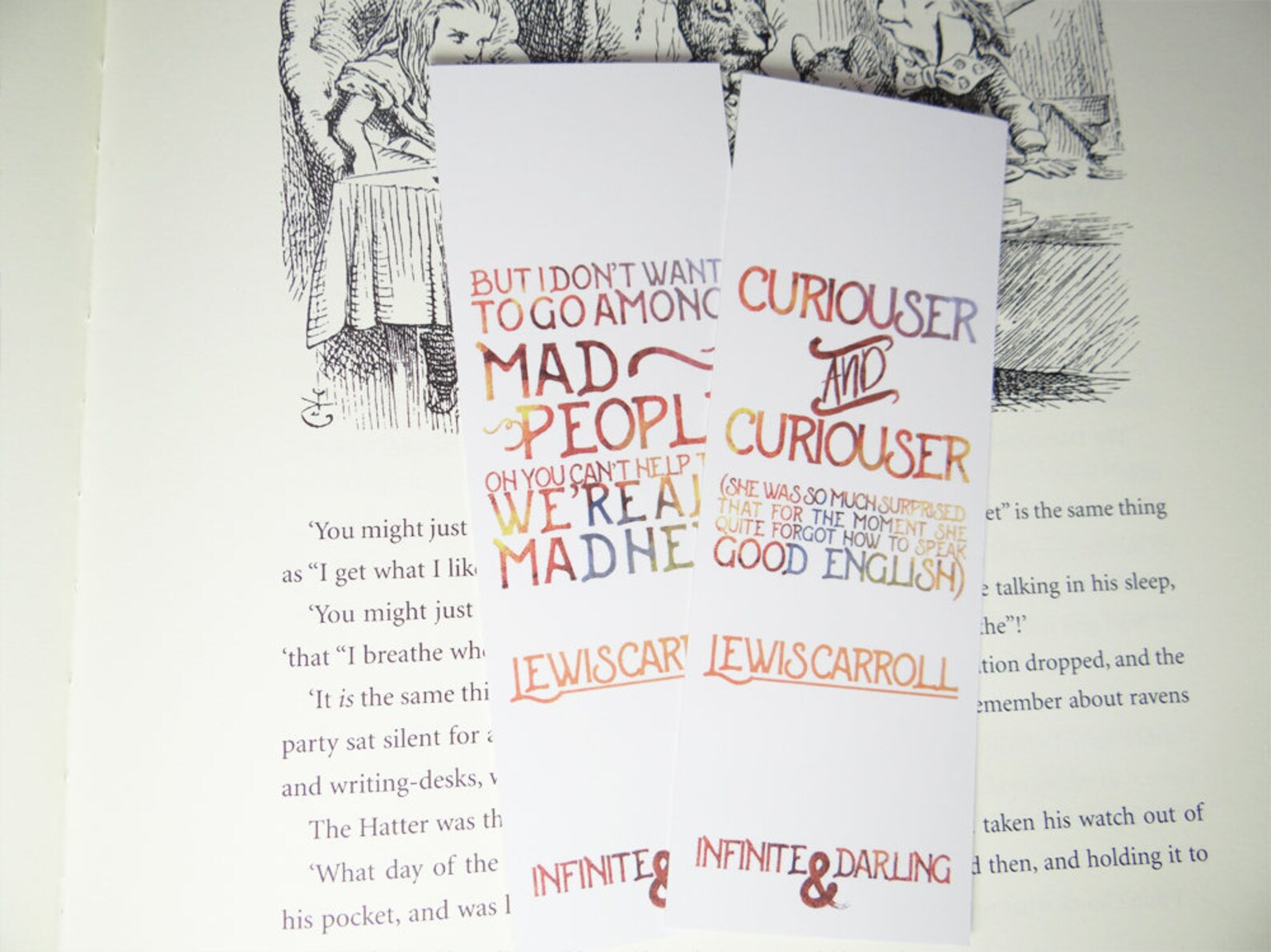 Alice in Wonderland Bookmarks for Books Literary Gifts for | Etsy