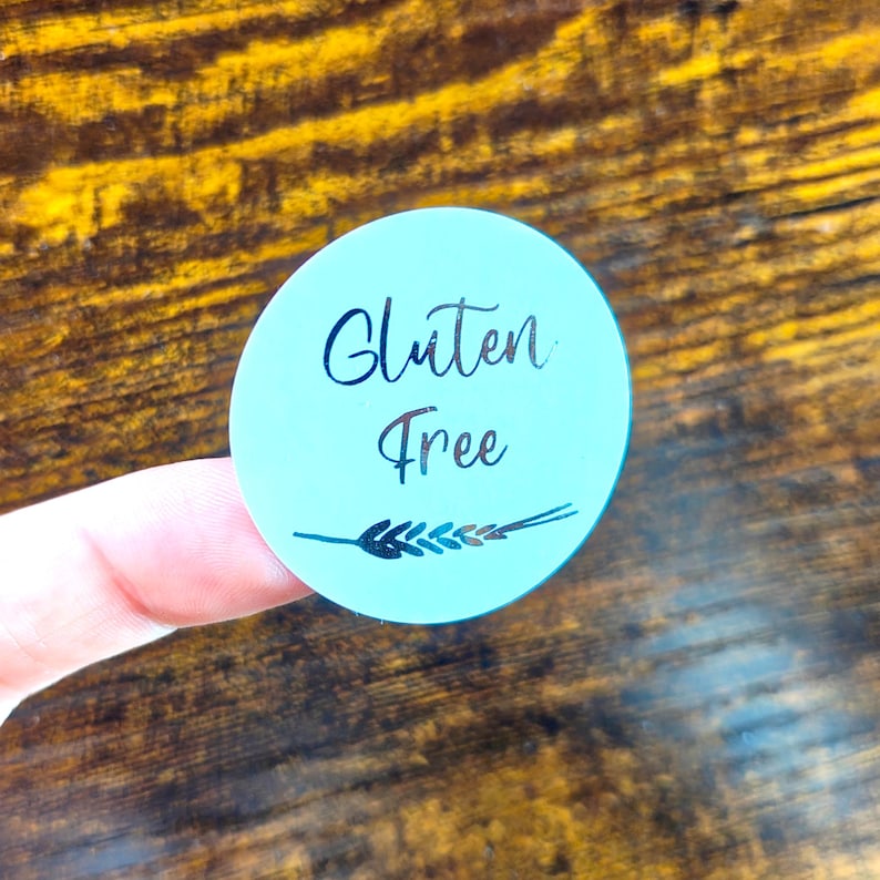 Foiled Gluten Free Allergen Stickers - Small Business Packaging Labels ...
