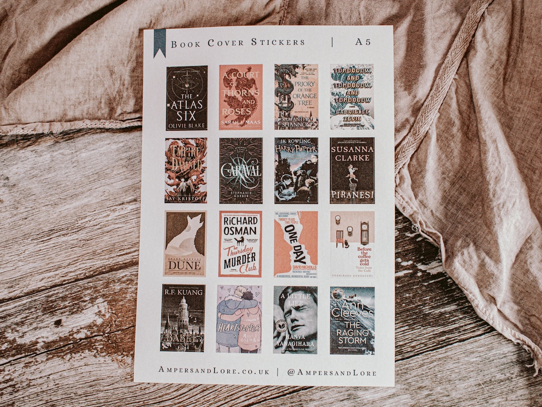 Custom Book Cover Stickers - Reading Journal Supplies - Personalized ...