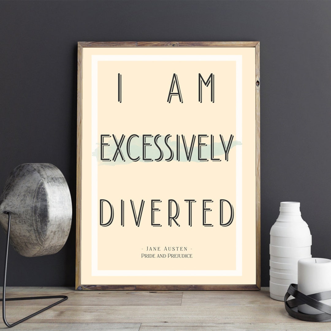 Pride and Prejudice Typography Art Print - Jane Austen Literary Quotes ...
