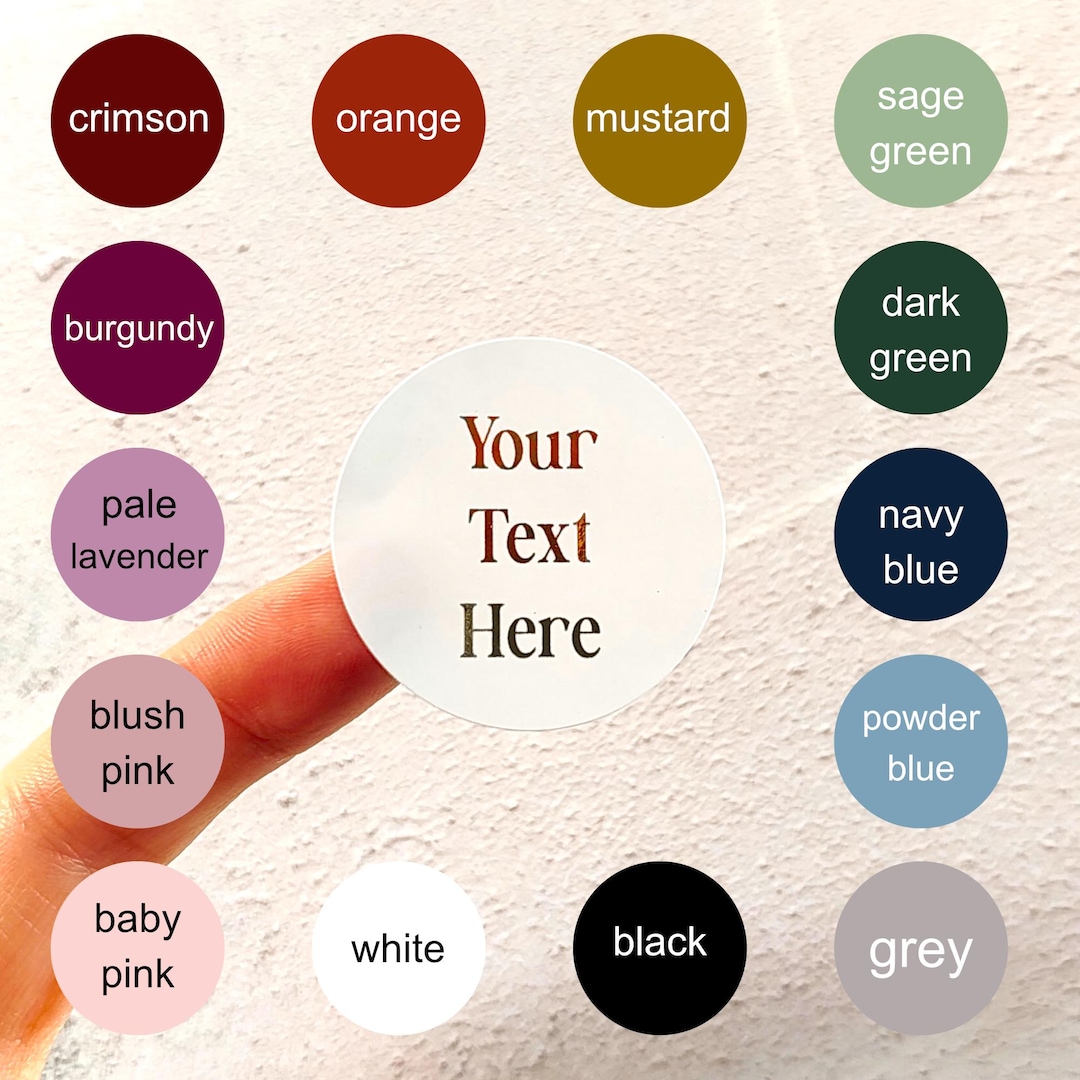 Foiled Custom Text Stickers - Personalized Wedding Stickers - Etsy UK