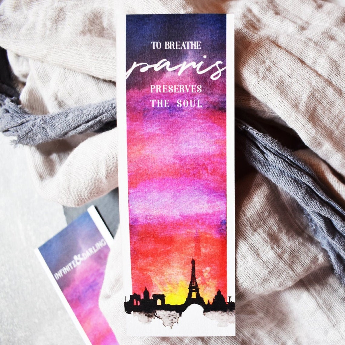 Paris Quote Bookmark for Books Literary Gifts for Book | Etsy