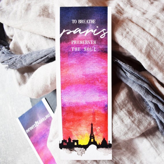 Paris Quote Bookmark for Books Literary Gifts for Book | Etsy