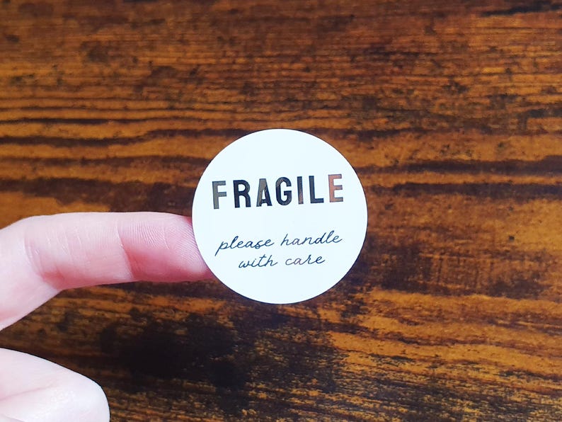 Real Foil Fragile Handle With Care Stickers - Real Foiled Small ...