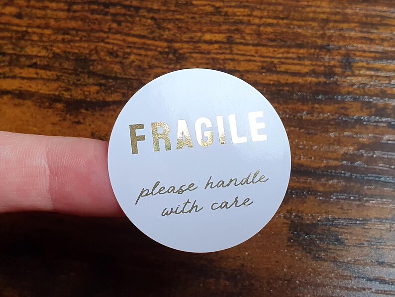 Real Foil Fragile Handle With Care Stickers - Real Foiled Small ...