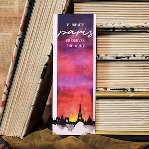 Paris Quote Bookmark for Books - Literary Gifts for Book Lovers ...
