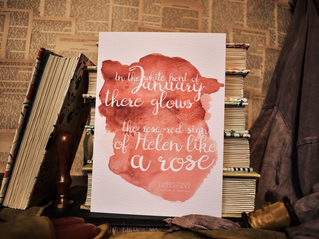 January Art Poetry Wall Art Print - Literary Gifts for Book Lovers ...