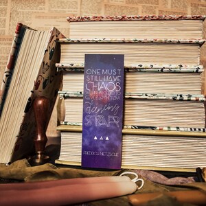 Friedrich Nietzsche Literary Quote Galaxy Bookmark, Fathers Day Gifts ...