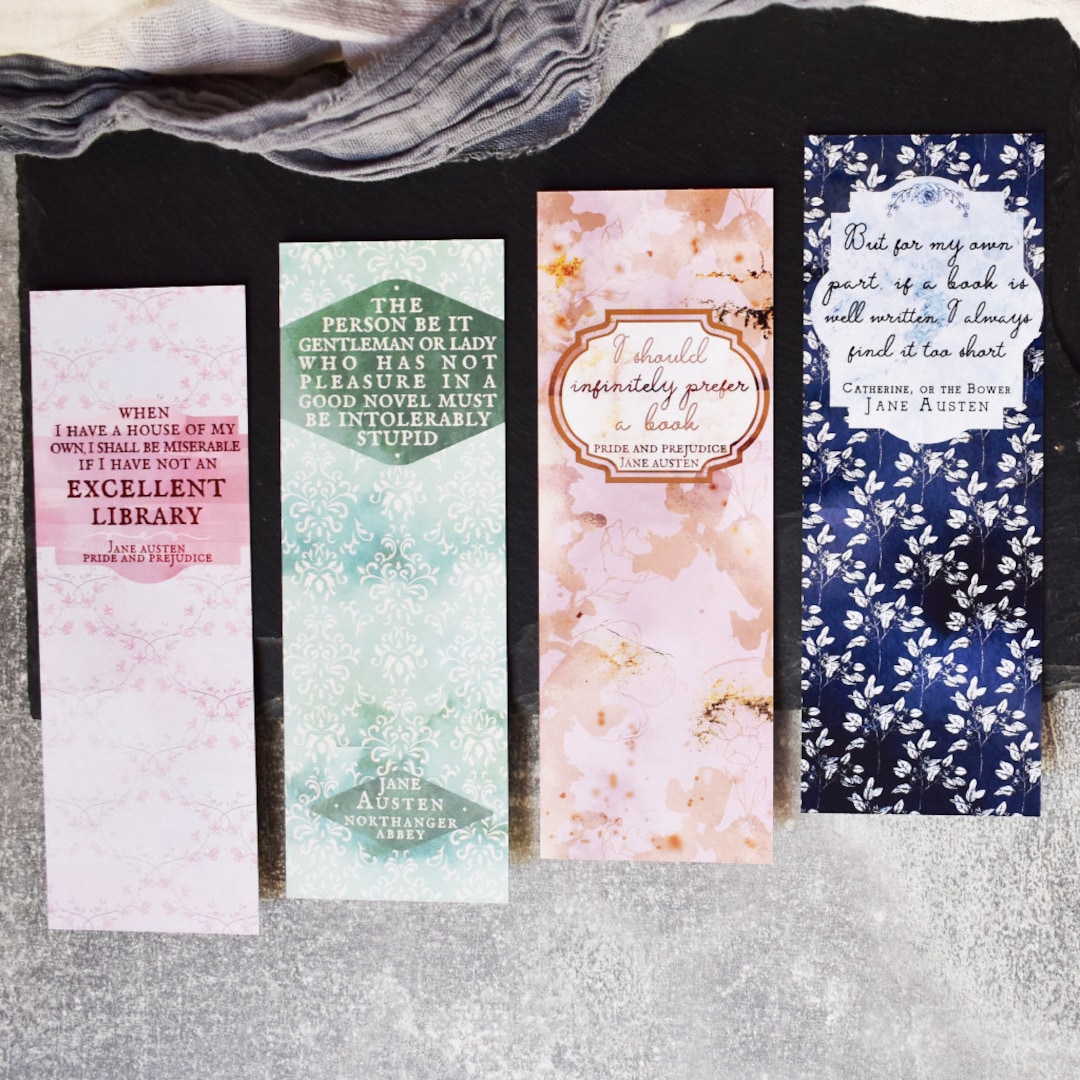 Jane Austen Vintage Bookmark for Books Set - Pride and Prejudice Book ...