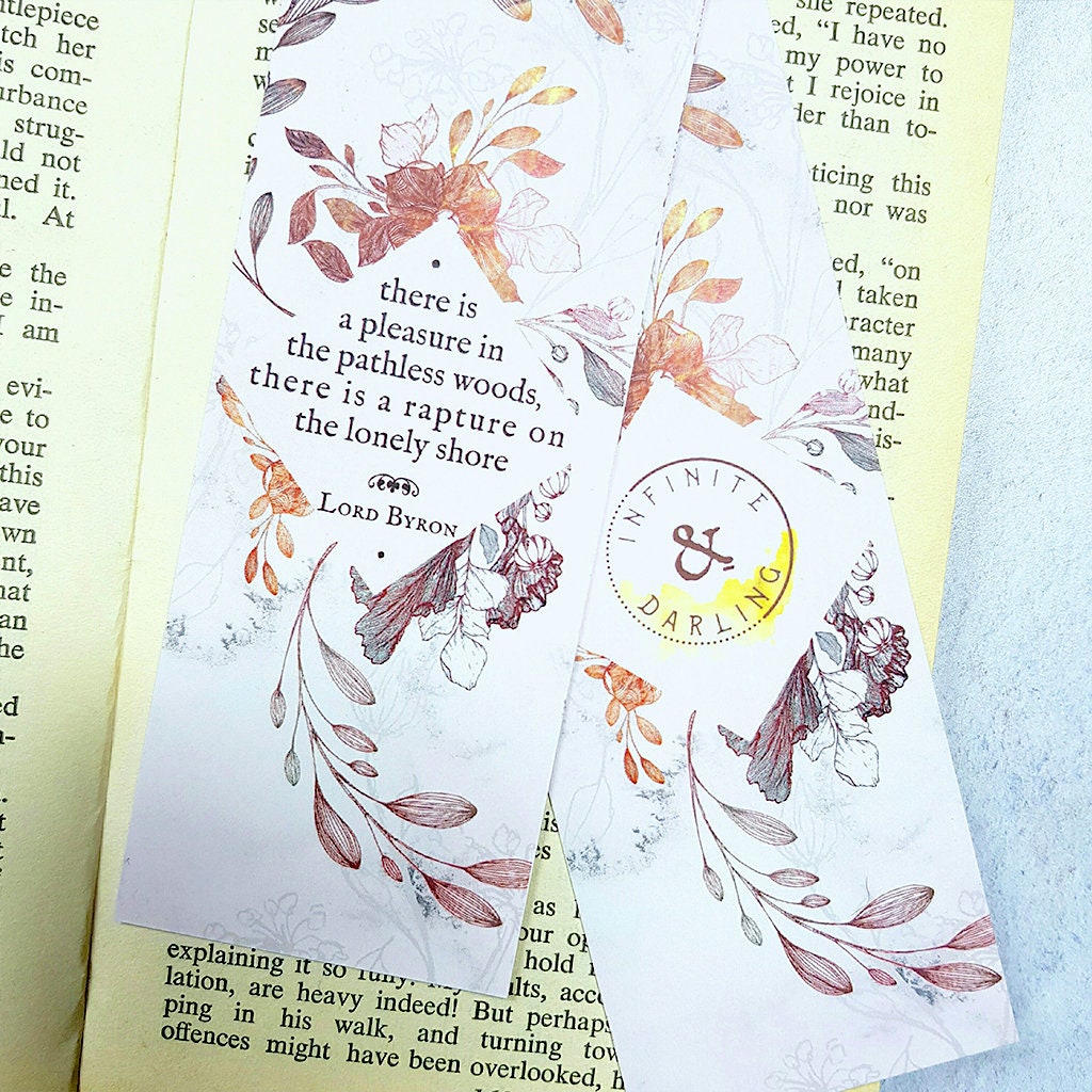 Floral Poetry Quote Bookmark Literary Gifts for Book Lovers | Etsy