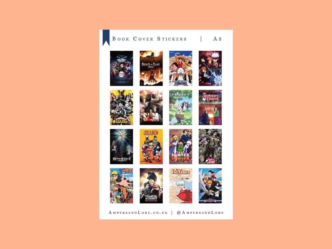 Custom Anime Cover Stickers - Anime Journal Supplies - Personalized ...
