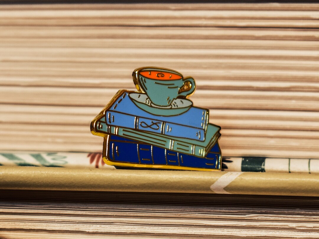 Tea and Book Lovers Enamel Pin Literary Gifts for Book - Etsy