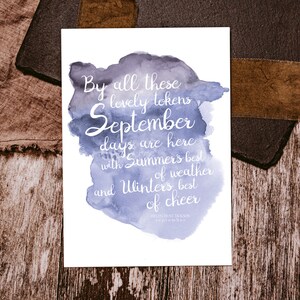 Motivational Literary Quote Wall Art Print - September Birthday ...