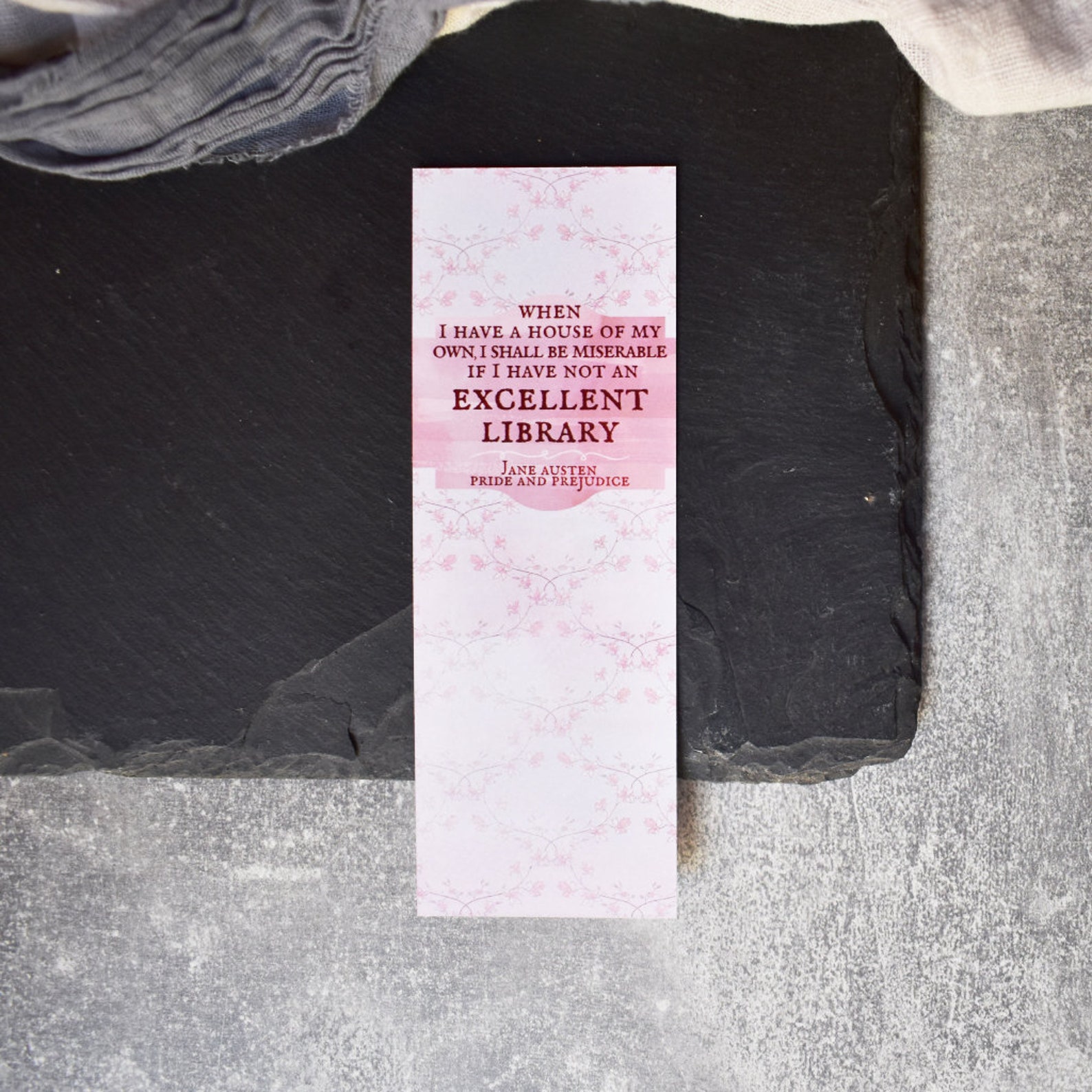 Jane Austen Book Quote Bookmark for Books Pride and | Etsy