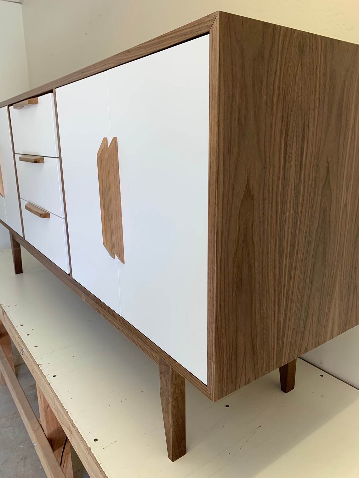 NEW Hand Built Mid Century Style Reverse Two Tone TV Stand / - Etsy