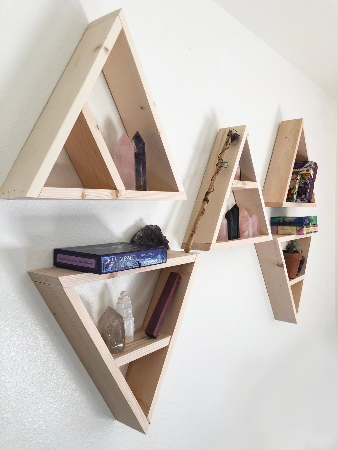 Set of 3 Triangle Shelves / Large for Crystals Triangle Shelf - Etsy