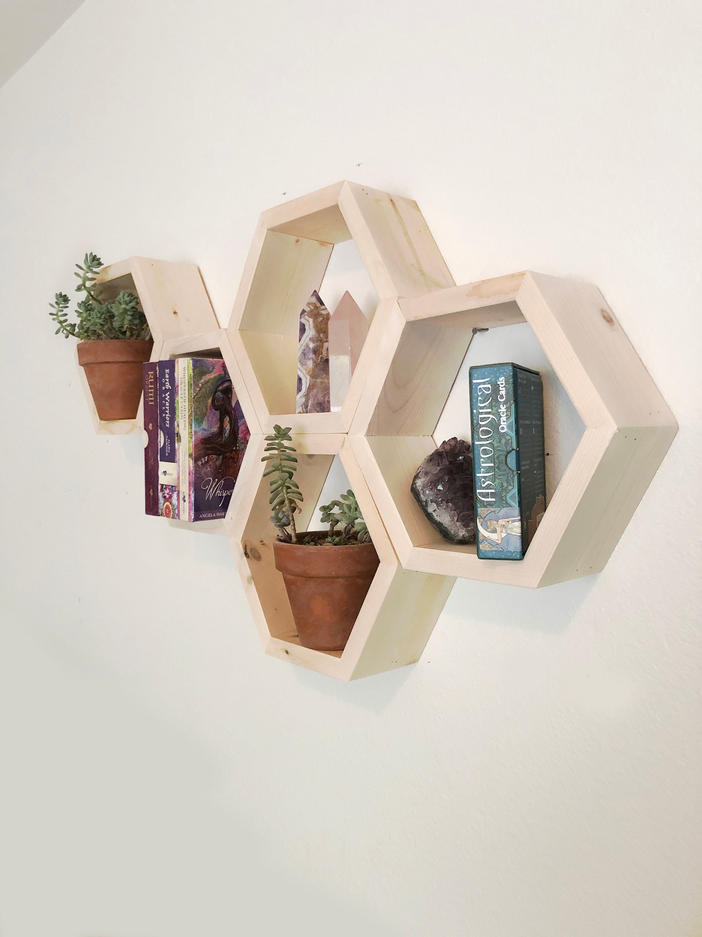 Set of 3 Sweet Bee Mini Honeycomb Shelves / Hexagon Shelves / Nursery ...