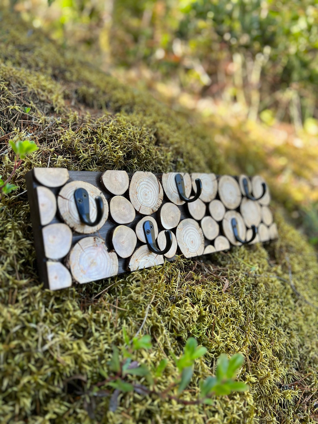 Branch Slice Key Rack & Live Edge Floating Shelf Cottagecor Decor ...