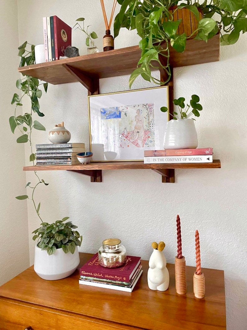 Large Midcentury Modern Shelving / Two Tier Shelf / Midcentury - Etsy