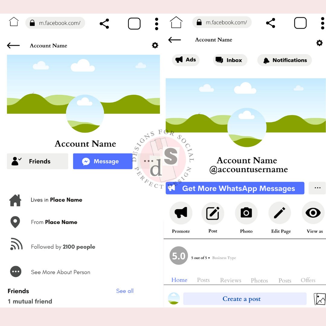 Facebook Mockup. Social Media Mockups. Facebook Mockup Edited in Canva ...