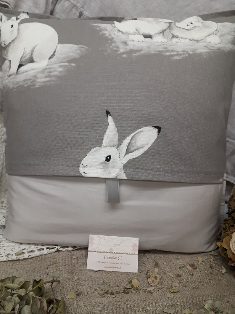 Housse coussin motif LAPIN - Etsy France