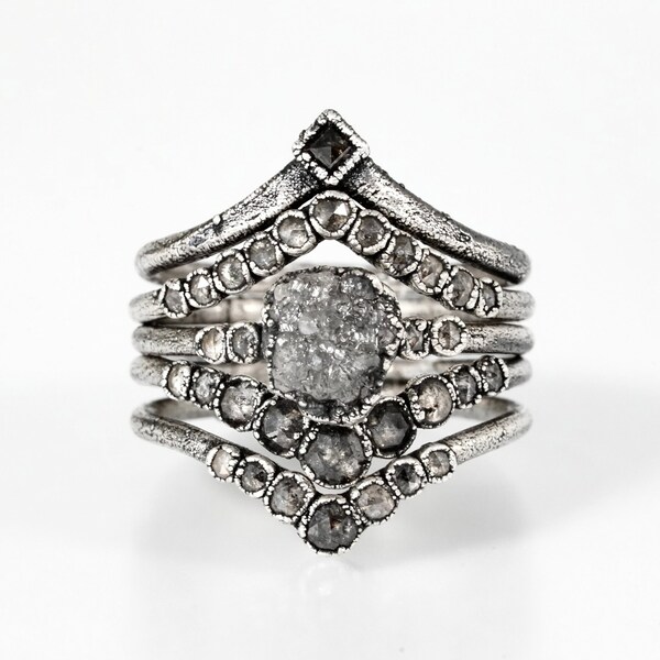 Raw Diamond Ring - Etsy UK