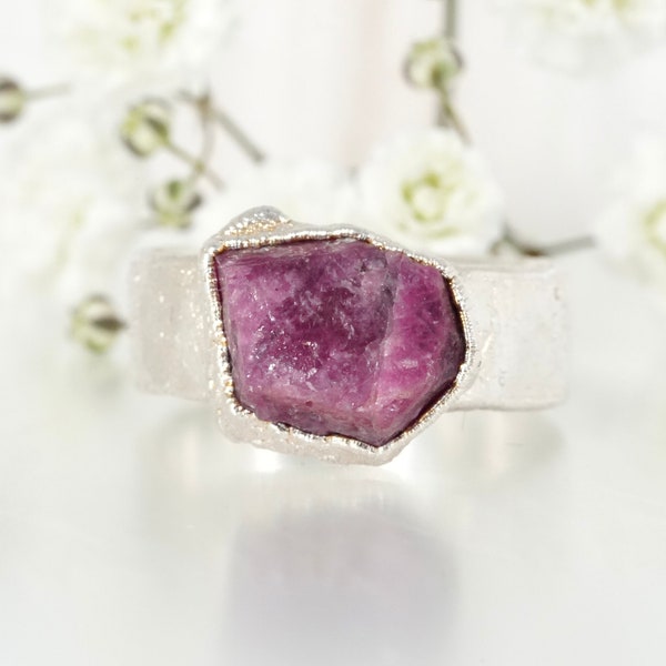 Raw Ruby Ring - Etsy
