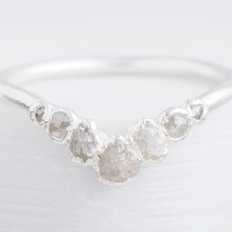 Raw Diamond Wedding Band - Etsy