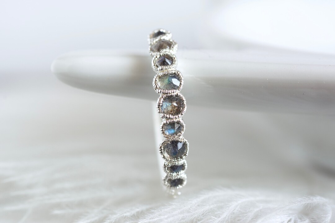 Labradorite Pebble Ring Random Size Stone Ring Natural Labradorite ...