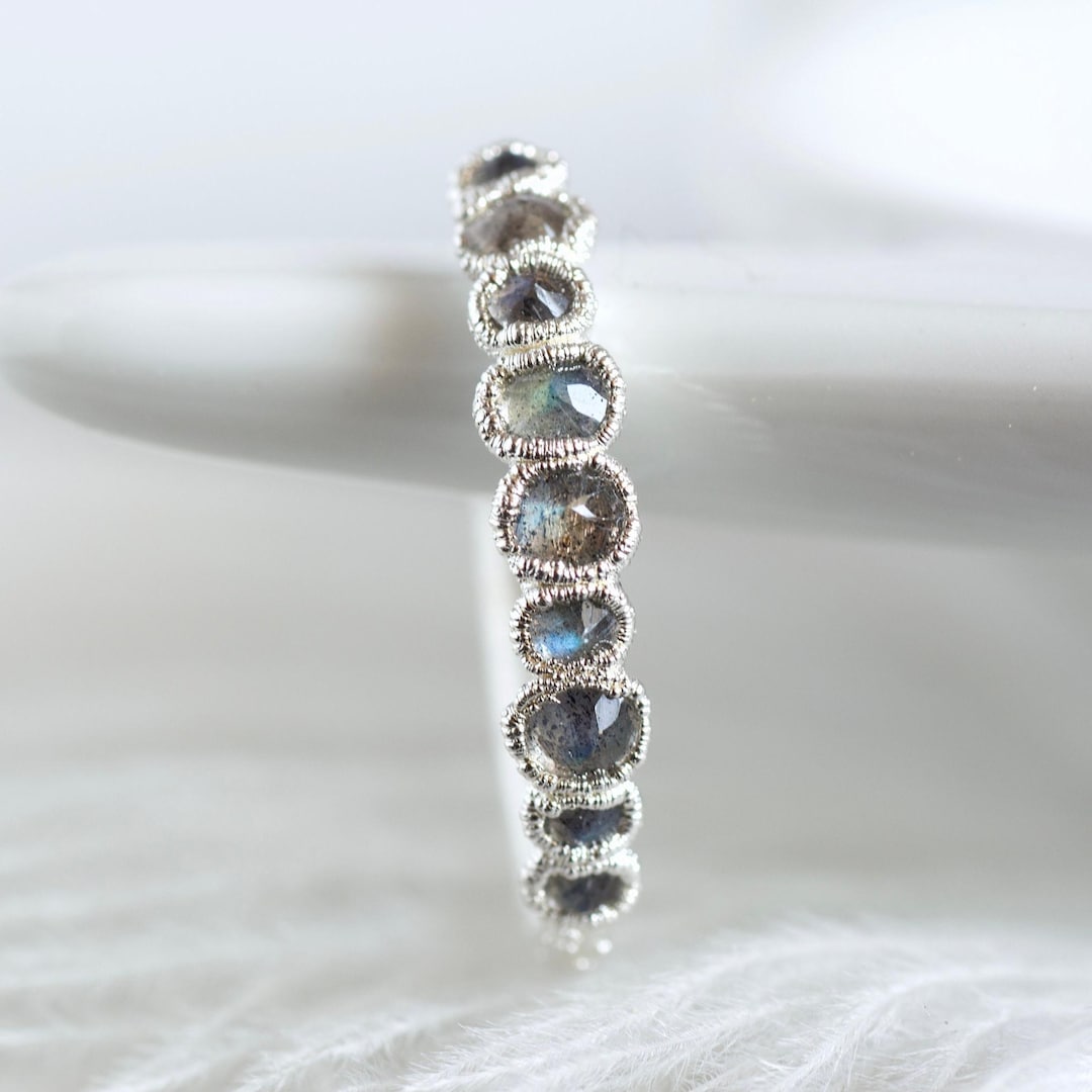 Labradorite Pebble Ring Random Size Stone Ring Natural Labradorite ...