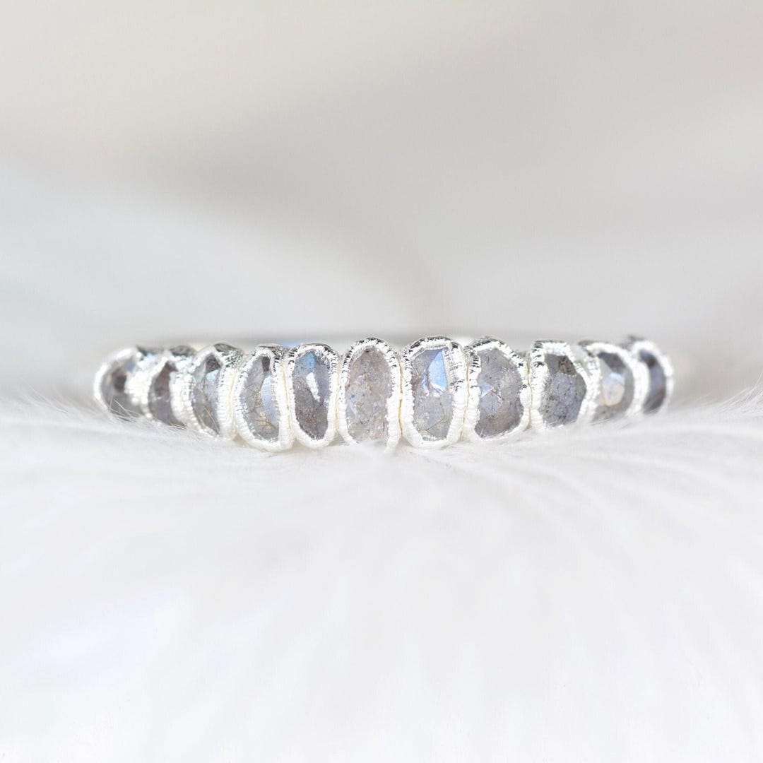 Labradorite Ring Natural Faced Labradorite Ring Alternative Wedding ...