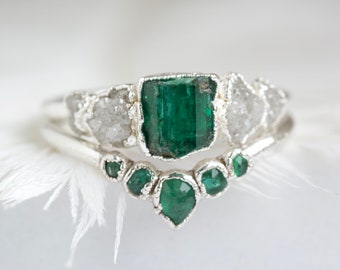 Emerald Wedding Set - Etsy
