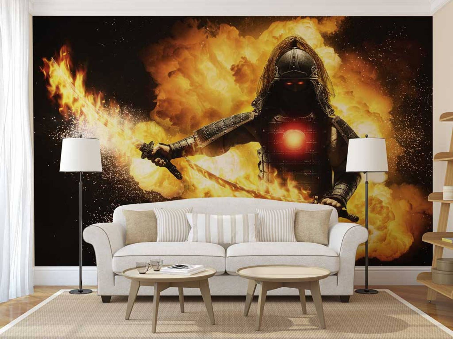 Wall Mural Japanese Warrior Wall Mural Samurai Wall Decal - Etsy