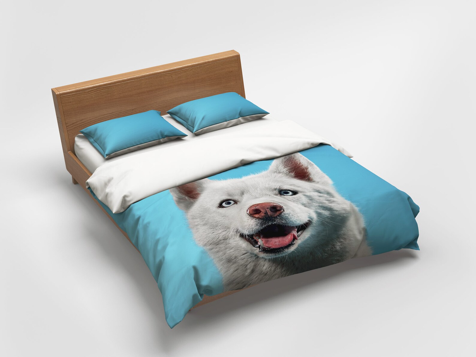 Dog Duvet and Cover Set Blue Bedding Husky Bedroom Decor | Etsy