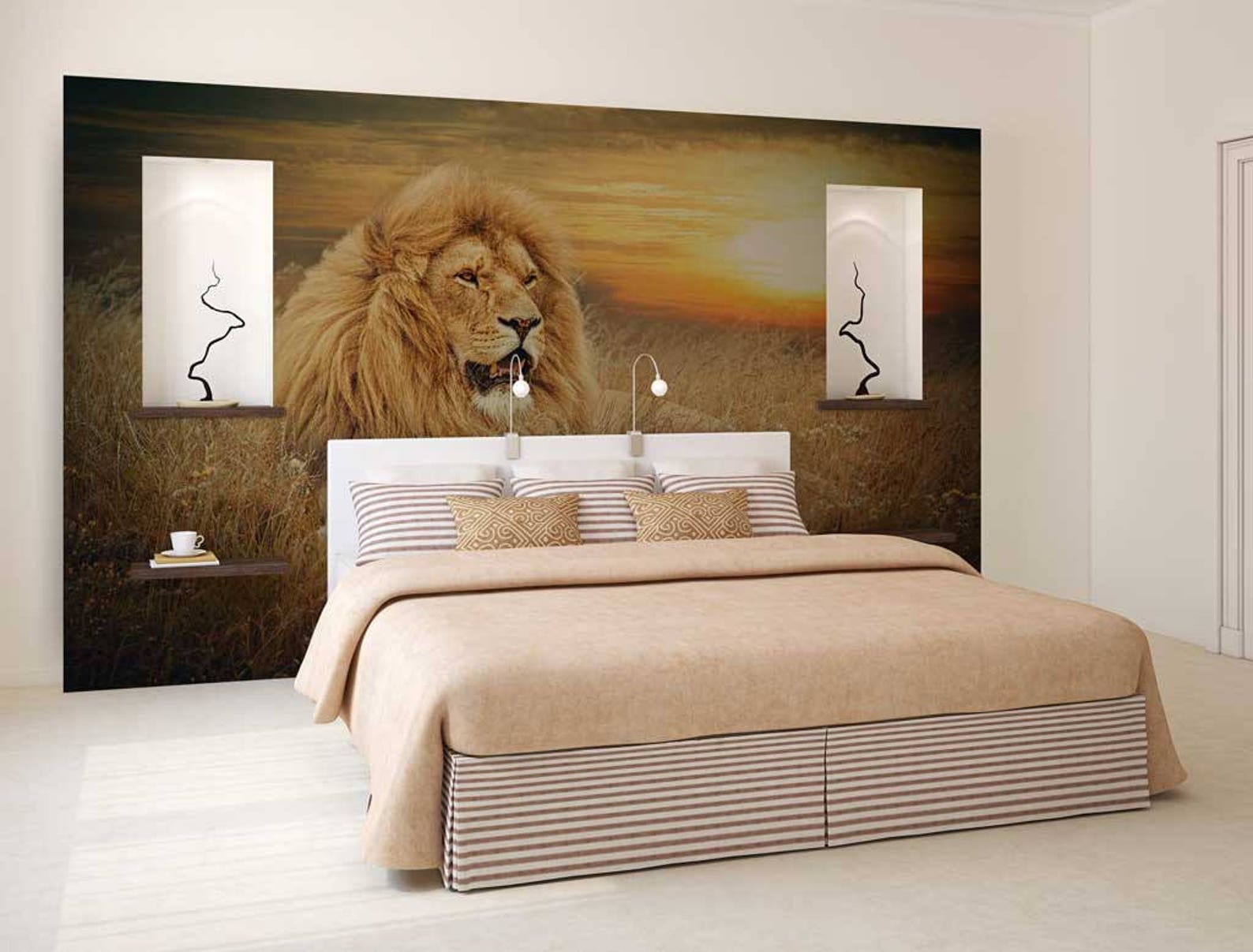 Wall Mural Jungle Wall Mural Lion Jungle Wall Mural - Etsy