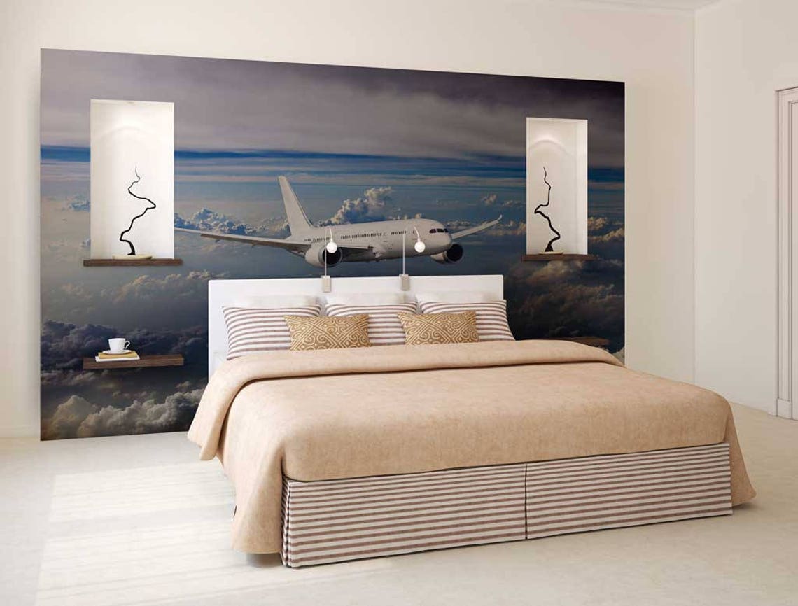 Wall Mural Airplane Wallpaper Sky Sky Wall Mural Wall Decal | Etsy