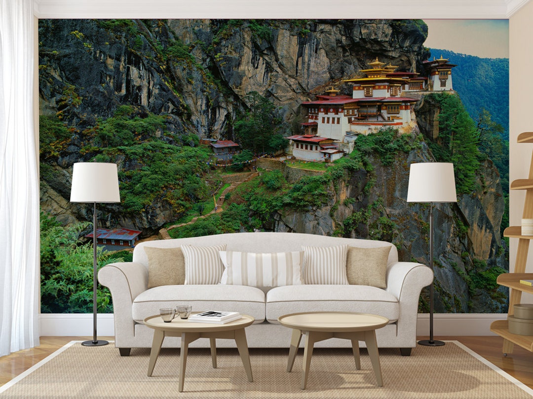 Mountain Monastery Wallpaper Japan Temple Wall Mural PEEL - Etsy