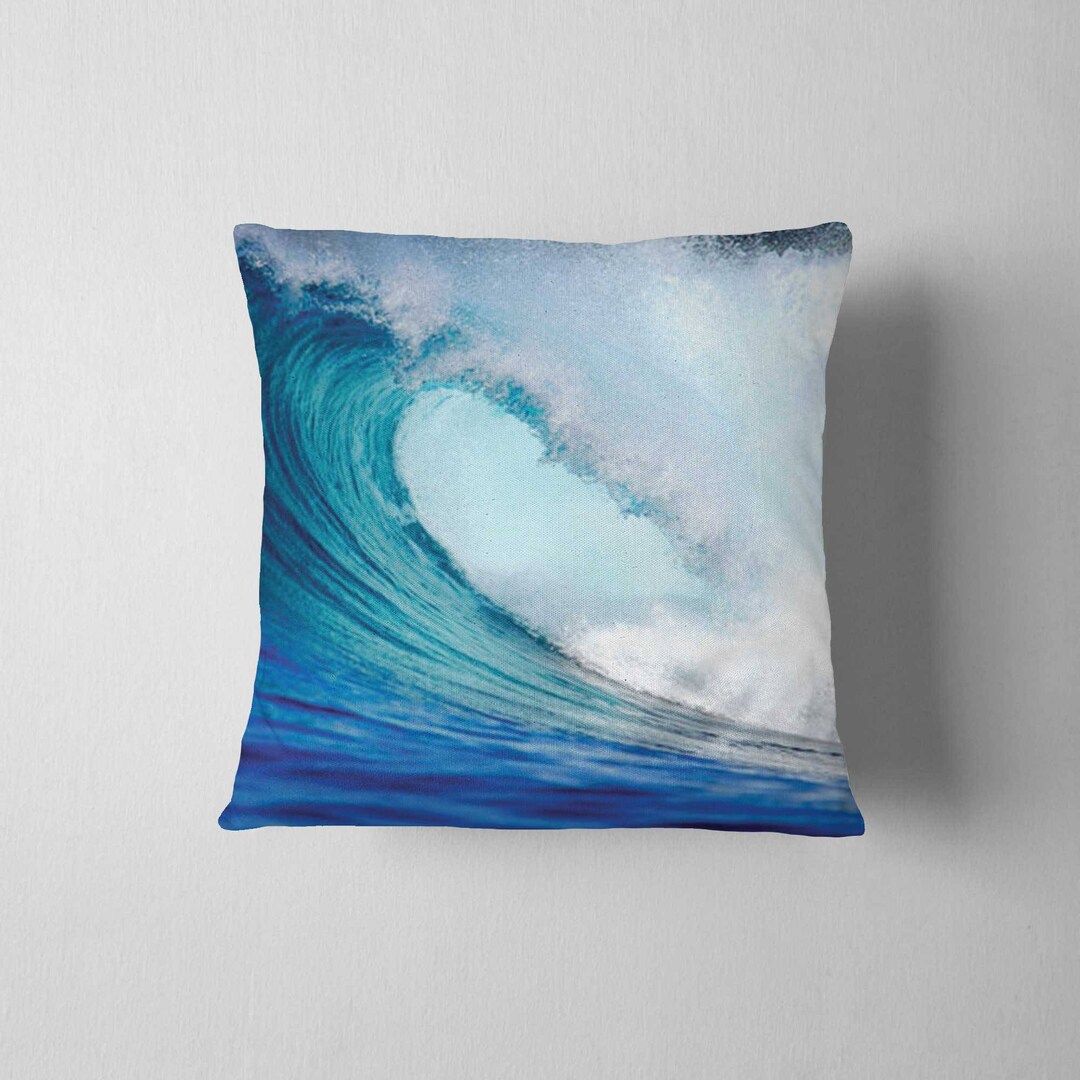 2 Ocean Wave Cushion Covers Ocean Wave Throw Pillow Ocean - Etsy