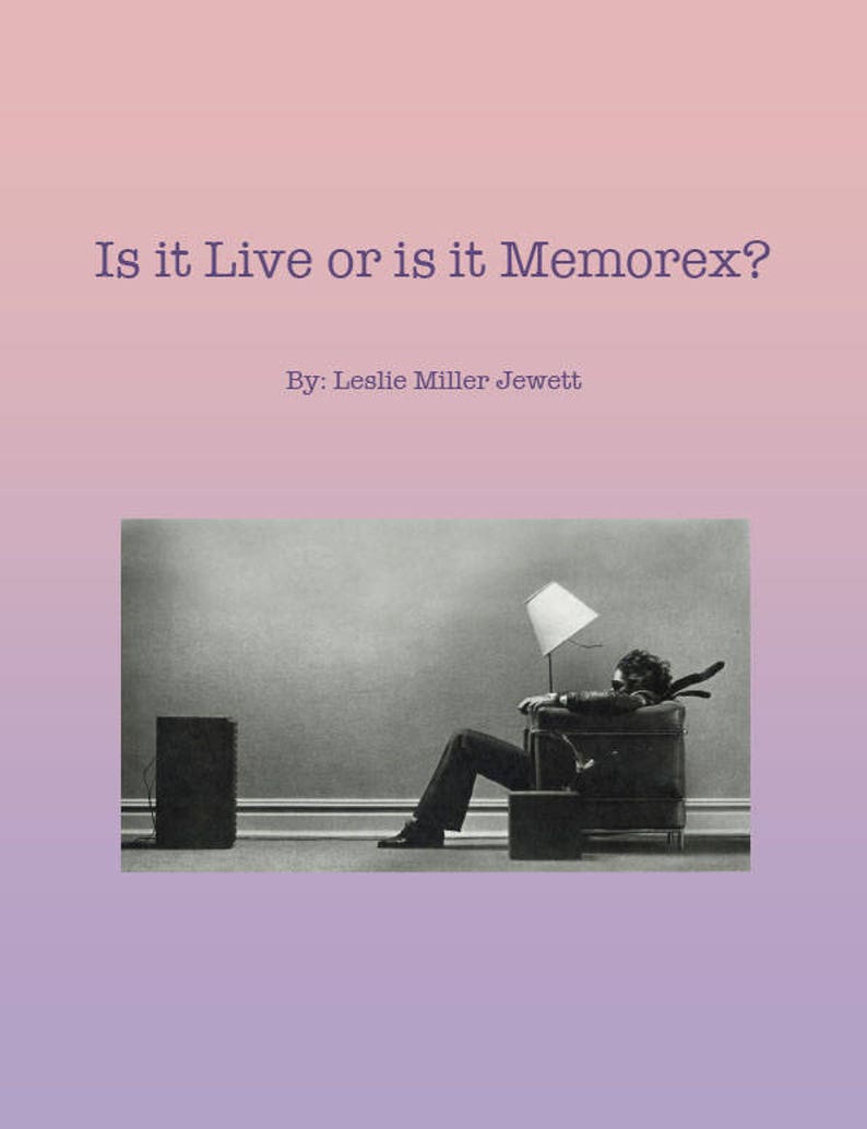 Is It Live or is It Memorex? (e-book - 6 Page PDF) - Etsy