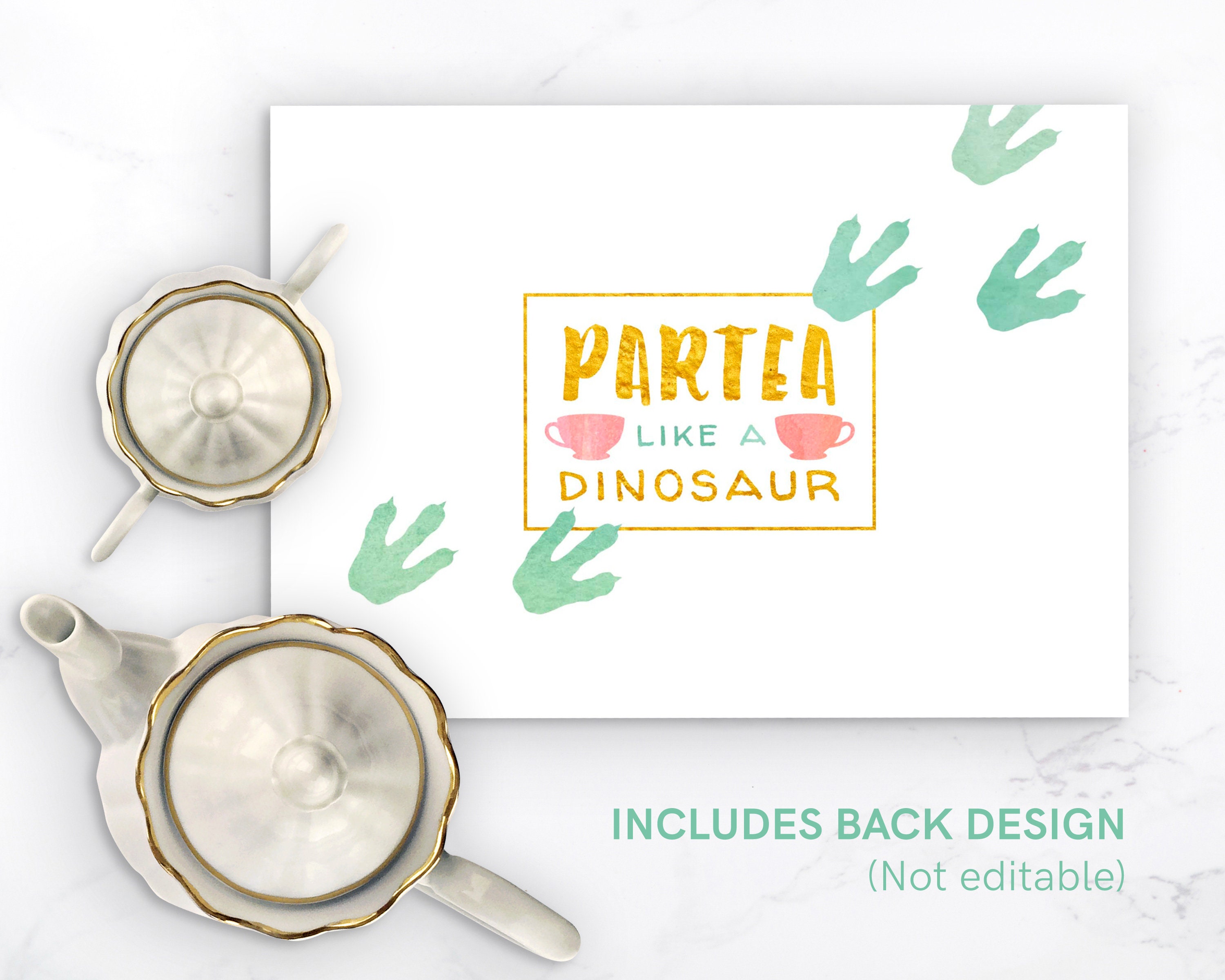 Tea Rex Invitation Dinosaur Tea Party for Girls Edit & | Etsy