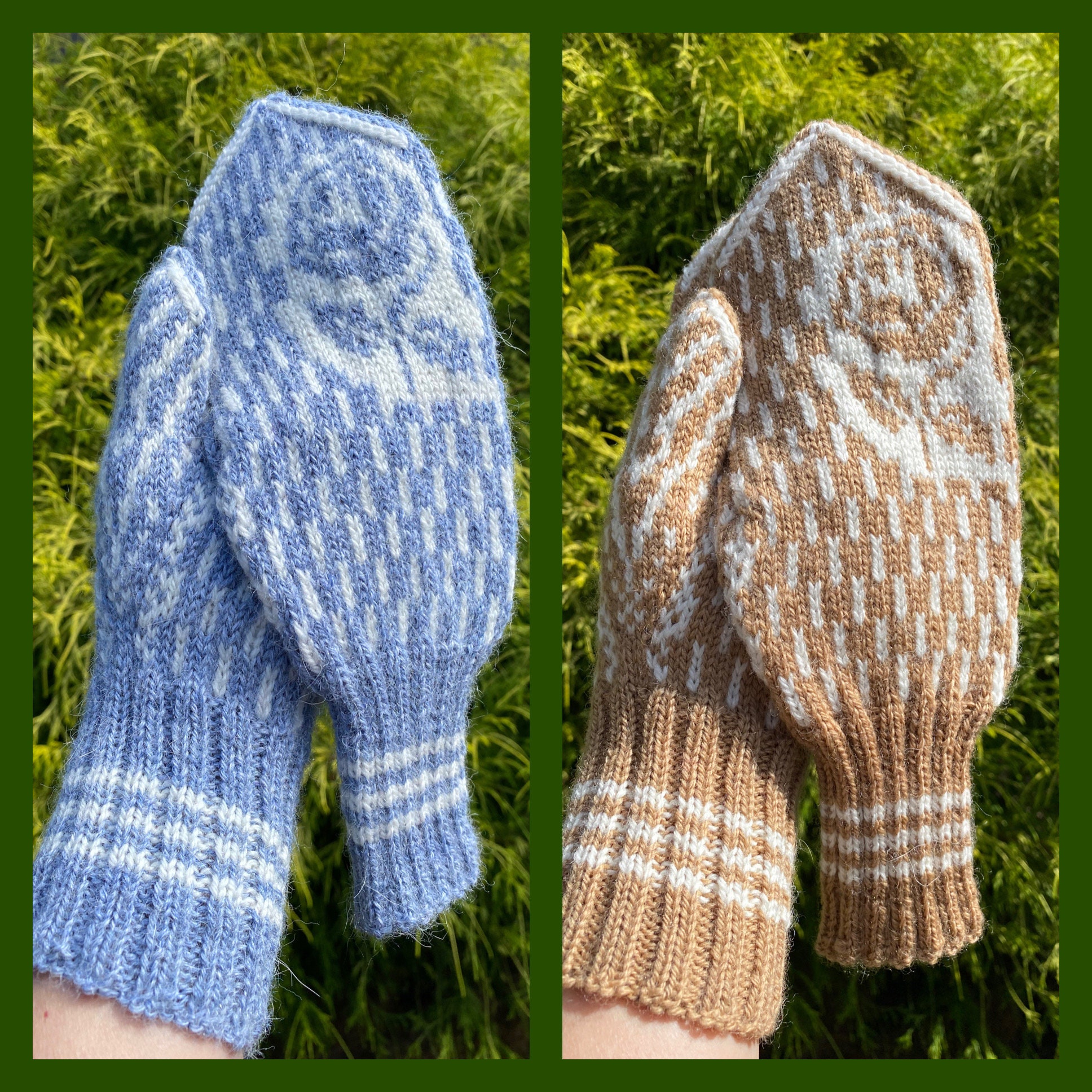 Pdf. Shadow Mitten Pattern in English, Icelandic and Norwegian - Etsy